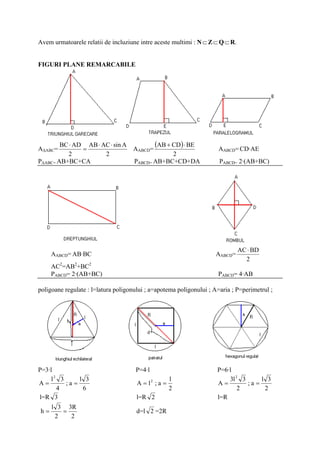 Formule matematice cls. v viii | PDF