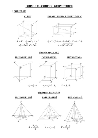 Formule matematice cls. v viii | PDF