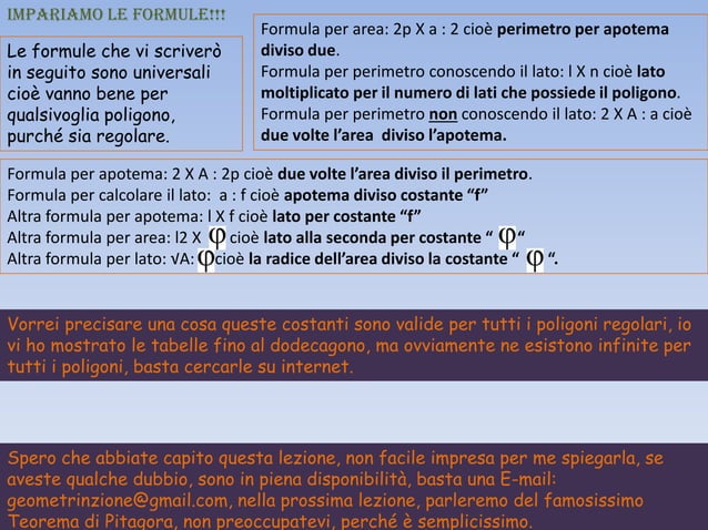 Formule per poligoni regolari e caratteristiche pdf | PPT