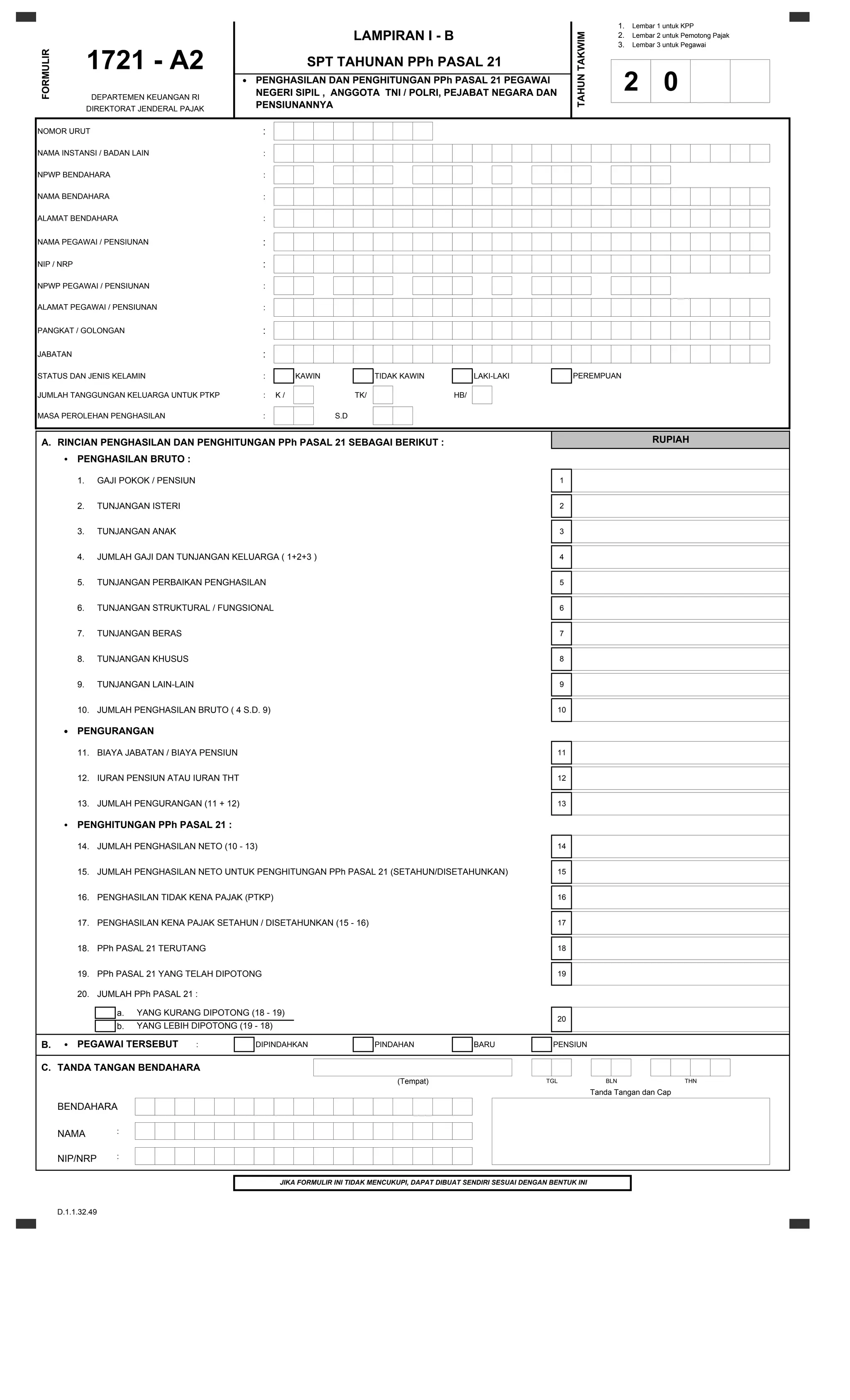 Formulir 1721-spt-tahunan-p ph-21 | PDF
