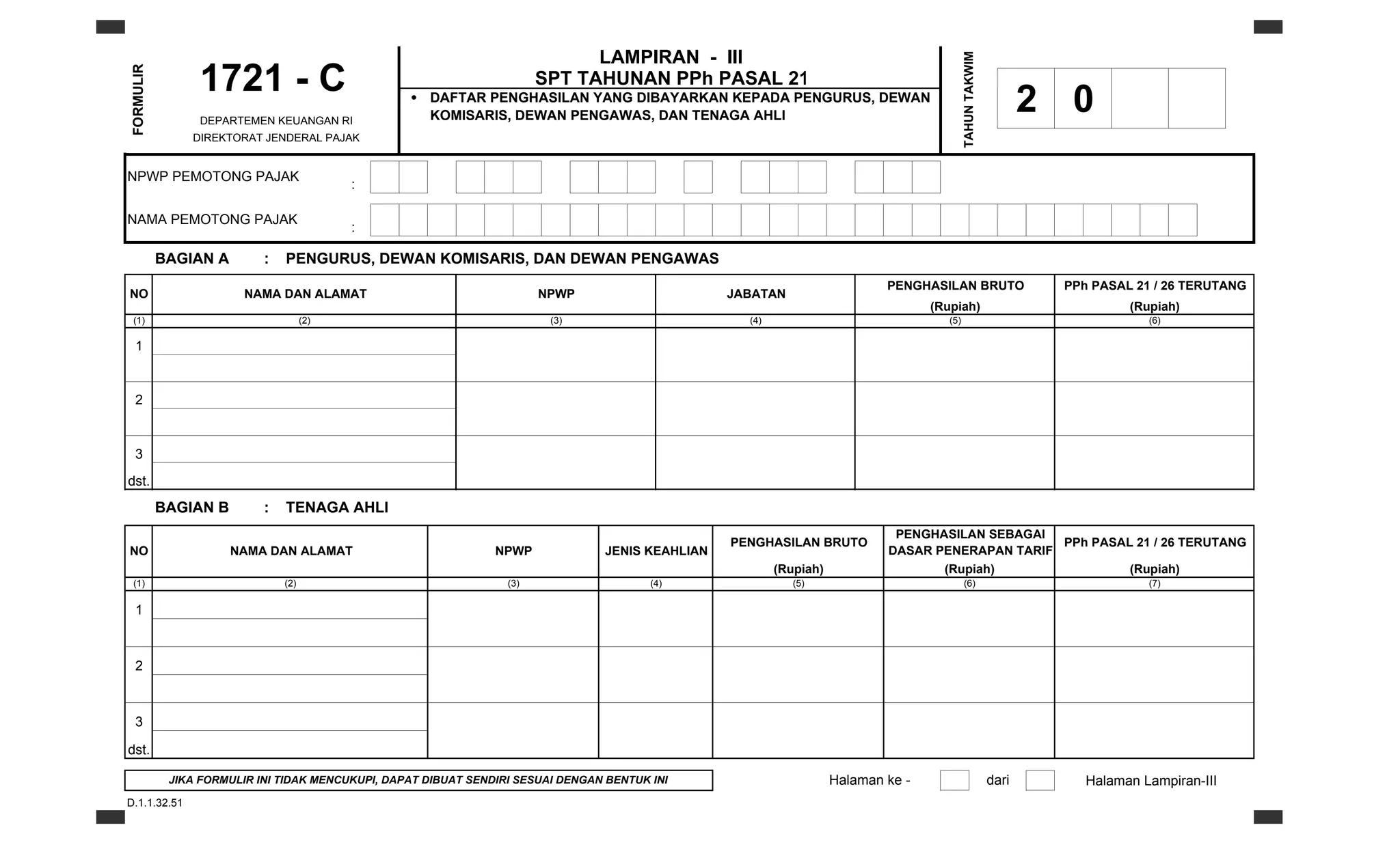 Formulir 1721-spt-tahunan-p ph-21 | PDF