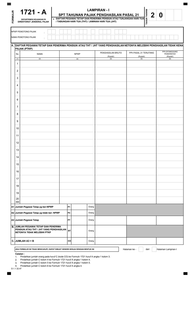 Formulir 1721-spt-tahunan-p ph-21 | PDF