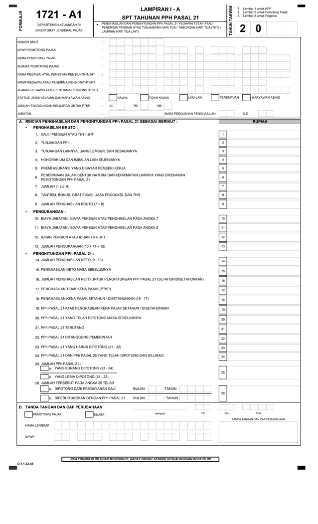Formulir 1721-spt-tahunan-p ph-21 | PDF