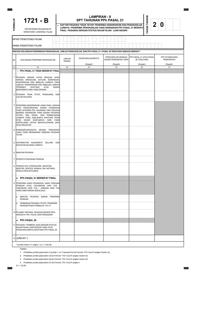 Formulir 1721-spt-tahunan-p ph-21 | PDF