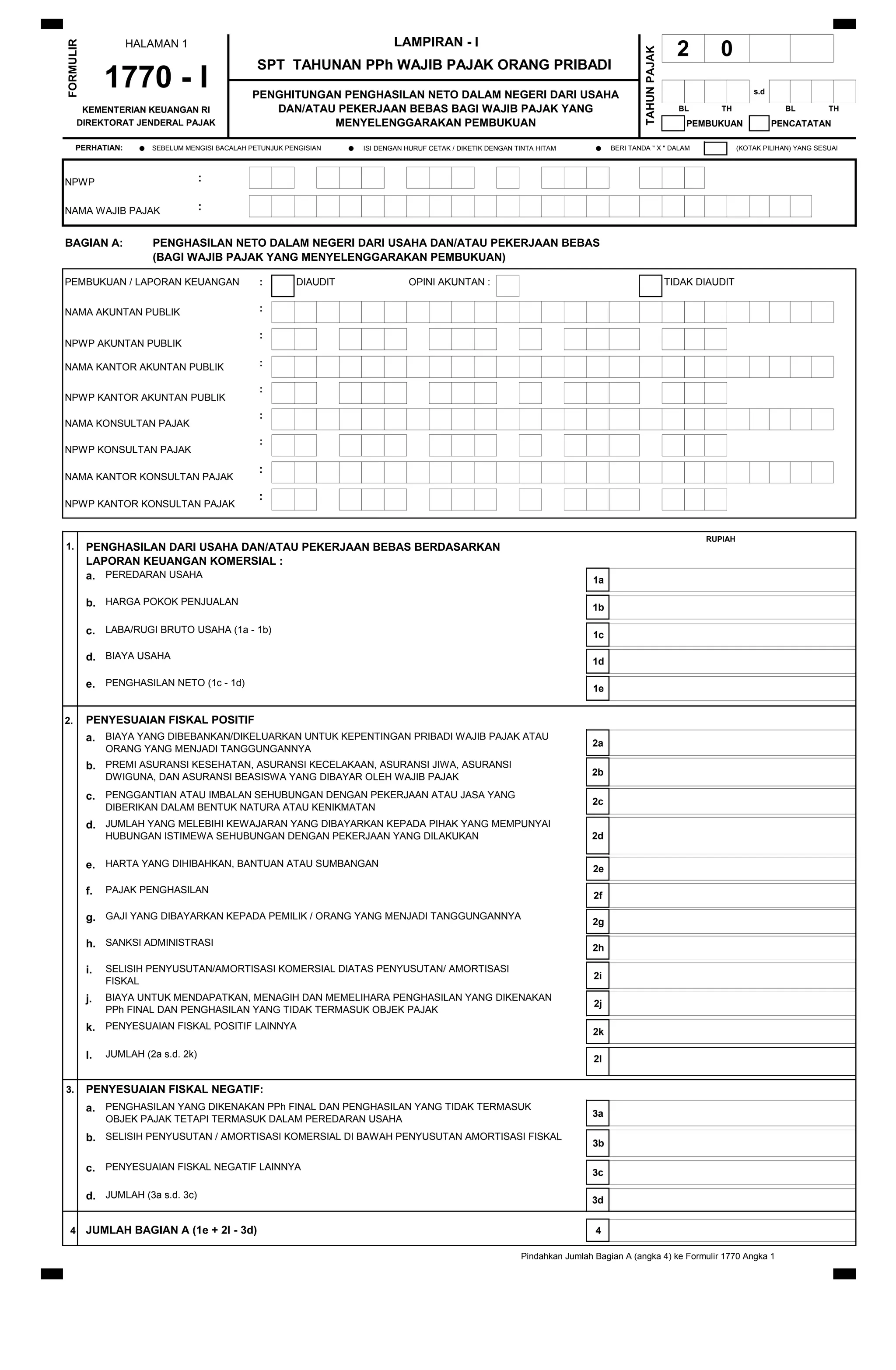 Formulir form spt tahunan op orang pribadi 1770 | PDF
