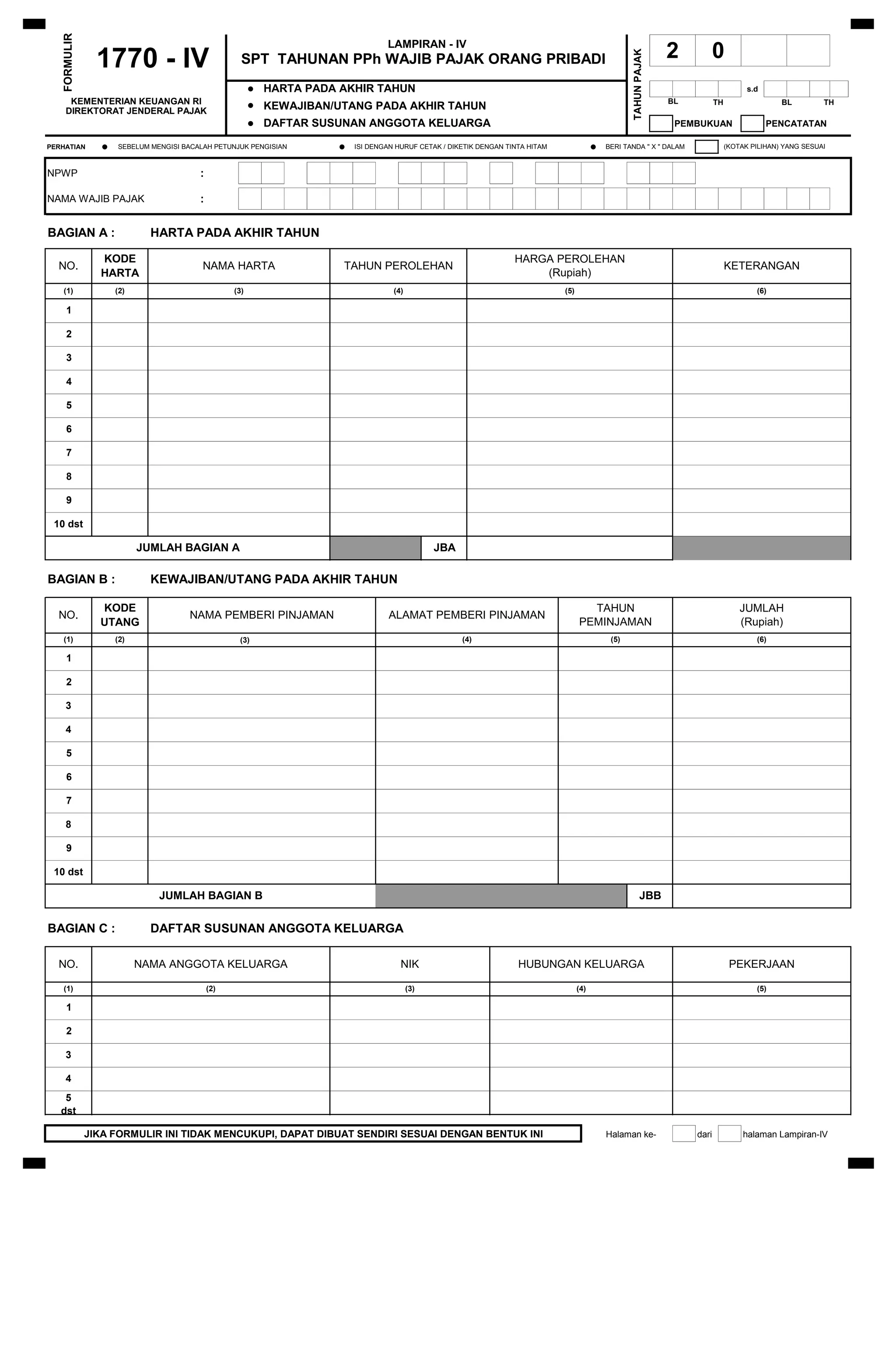 Formulir form spt tahunan op orang pribadi 1770 | PDF