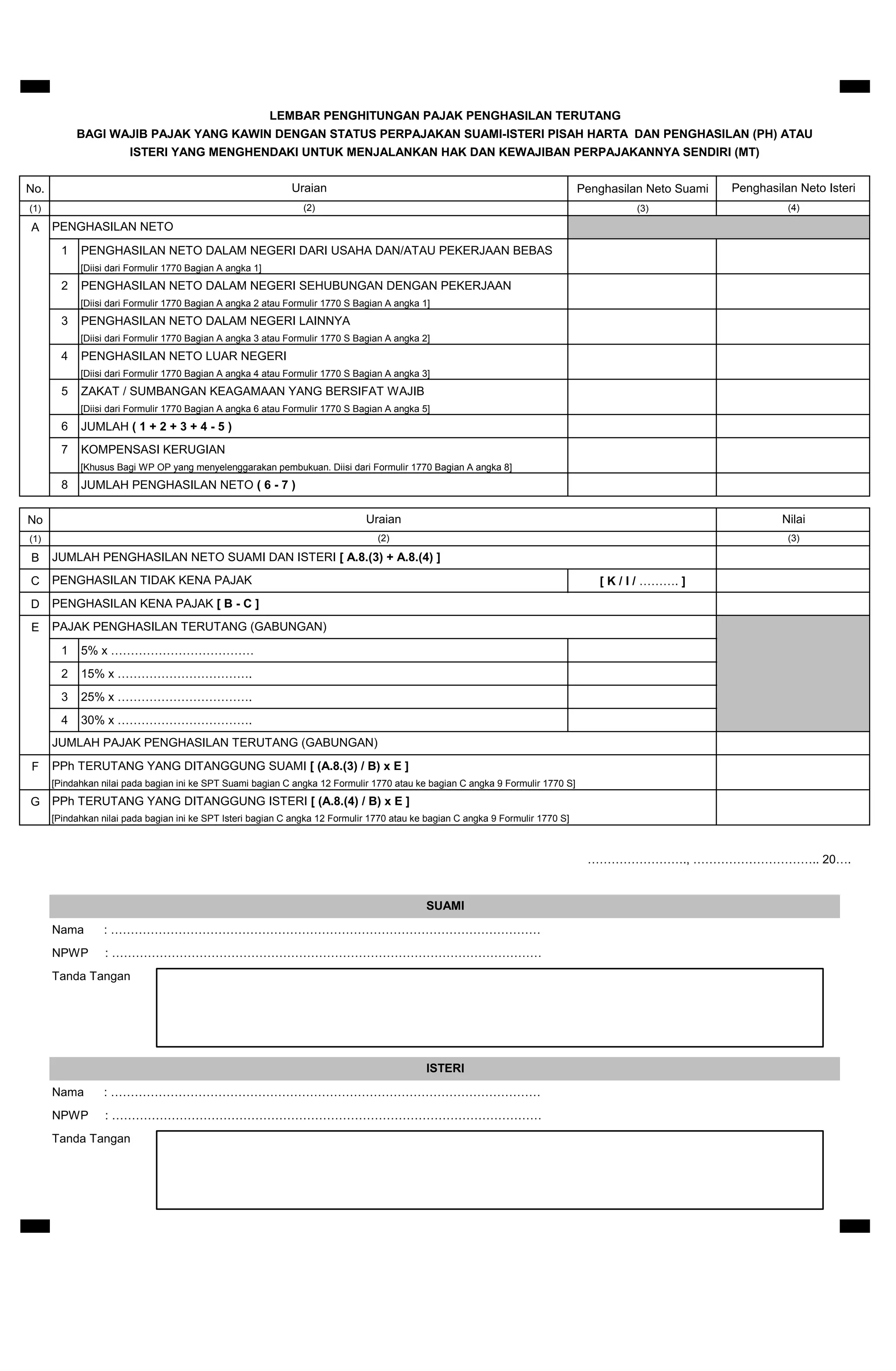 Formulir form spt tahunan op orang pribadi 1770 | PDF