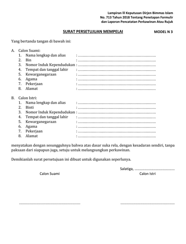 Formulir nikah | PDF