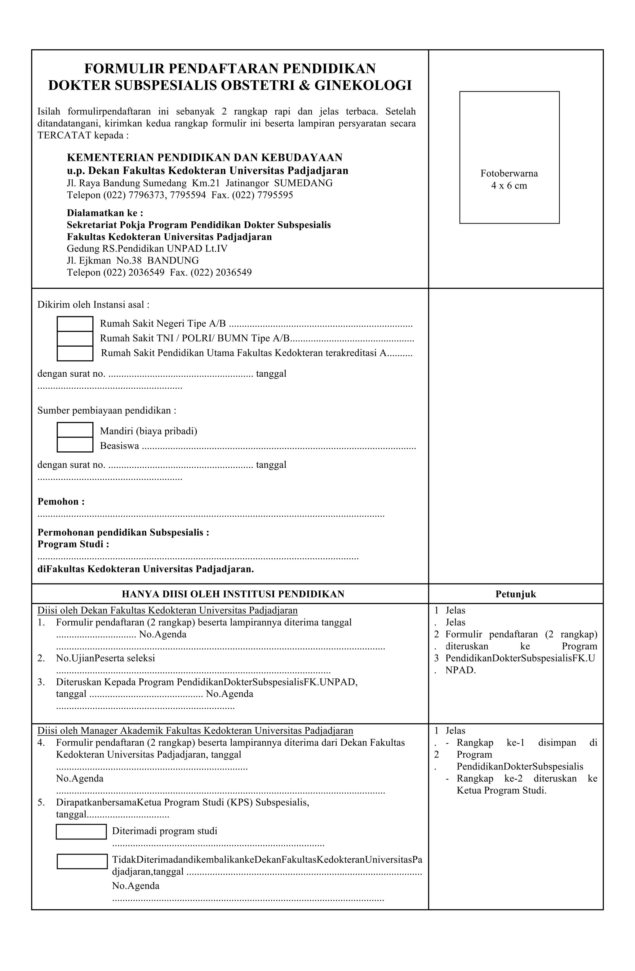Formulir pendaftaran-sp2-baru-obgin | PDF