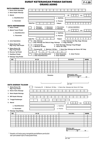 Formulir pindah-datang-penduduk-form-f-1-08 | PDF