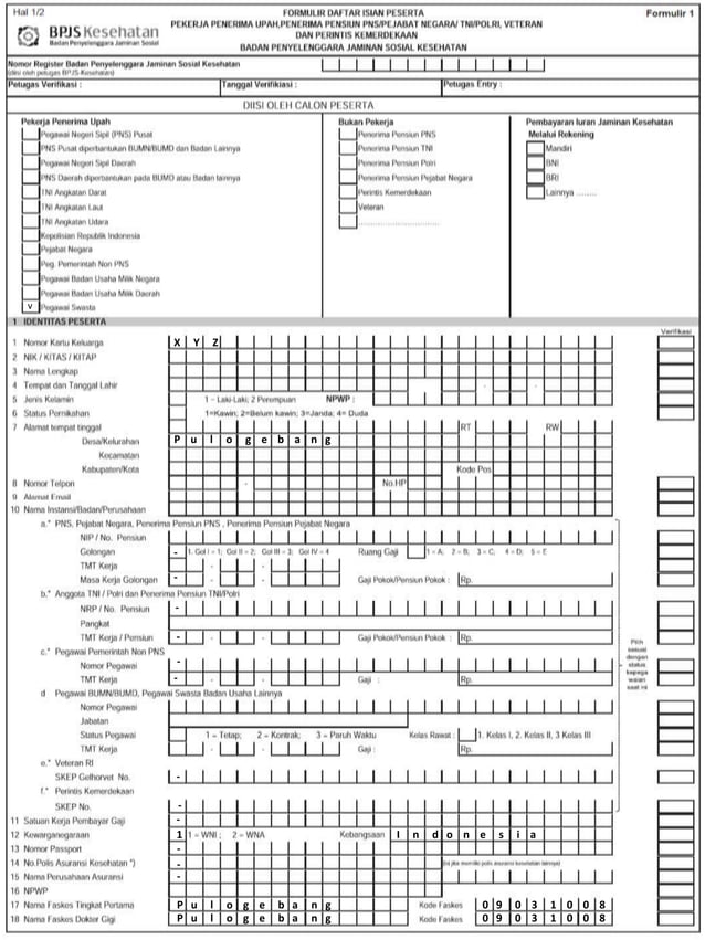 Formulir bpjs | PDF