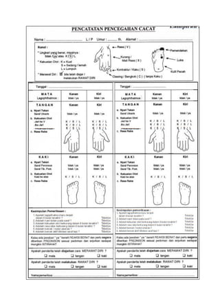 Formulir 4 pemantauan fungsi saraf pencatatan pencegahan cacat | PDF