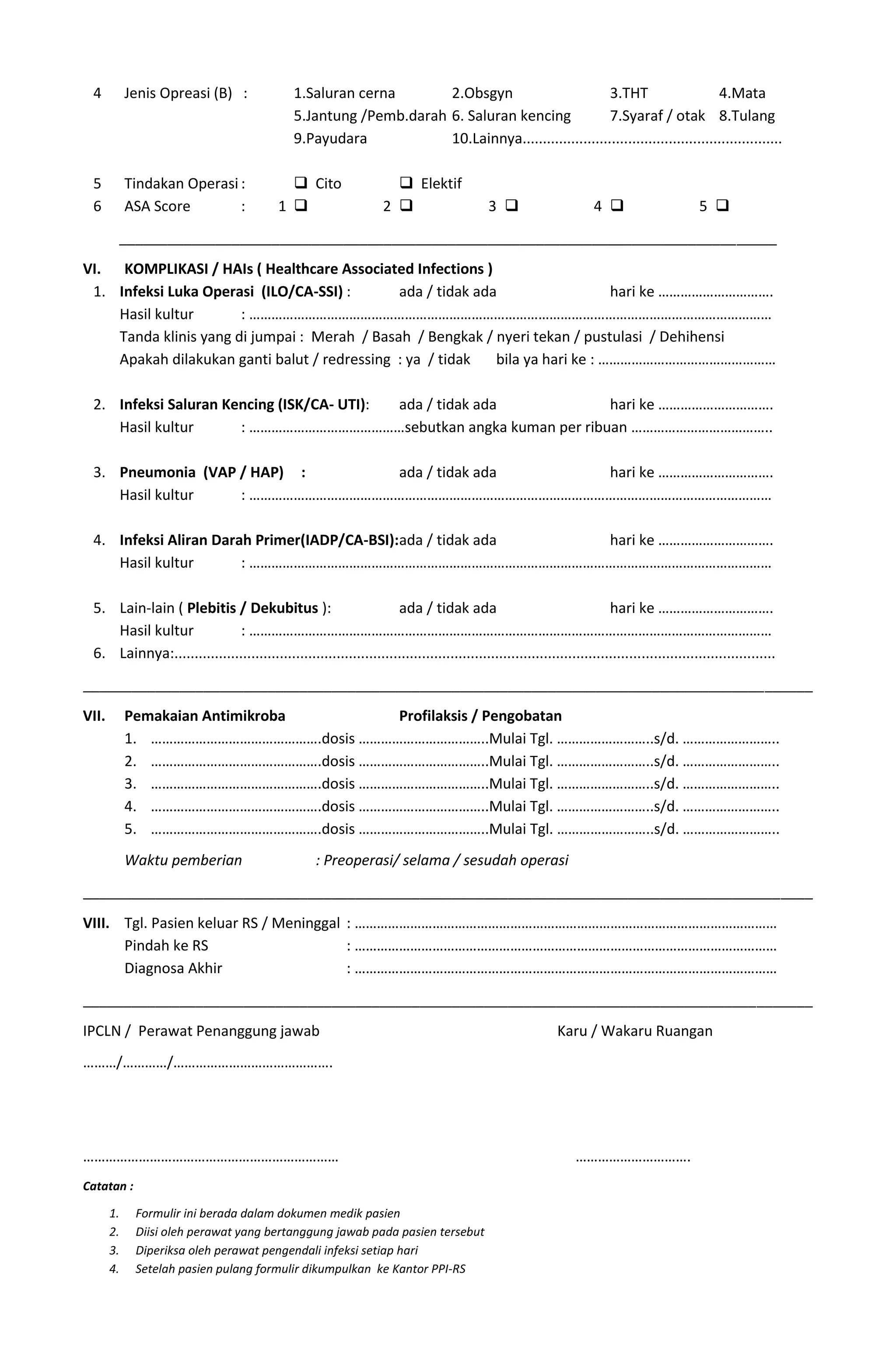 Formulir deteksi dini hais 2013 | DOCX