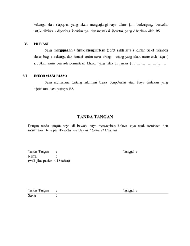 Formulir general consent | DOCX