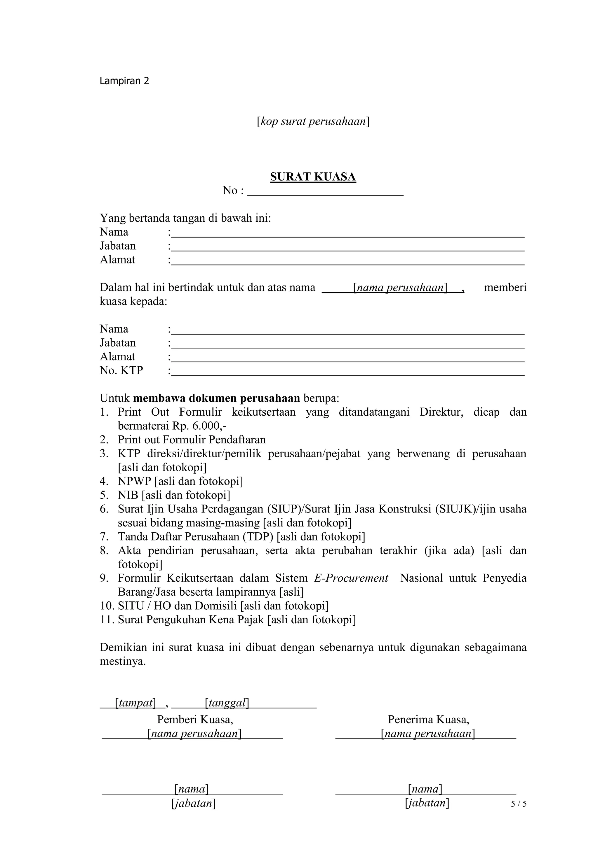 Formulir_Keikutsertaan LPSE Kabupaten HSU | DOC