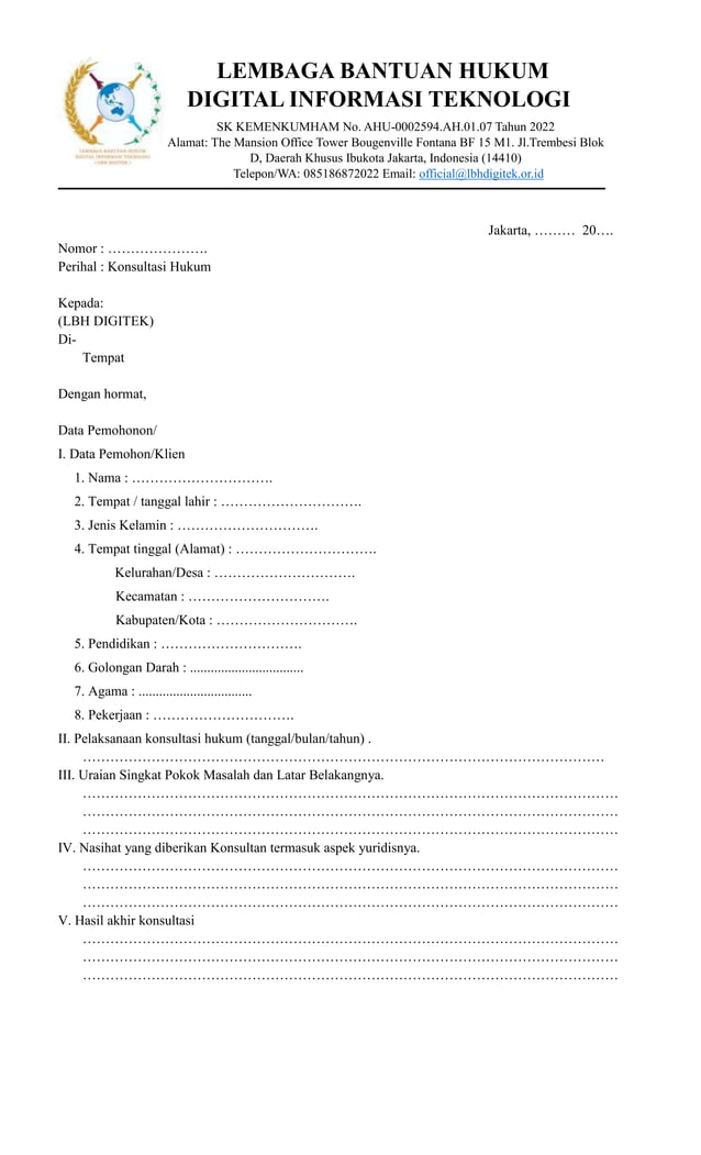 Formulir Konsultasi Hukum LBH;.docx