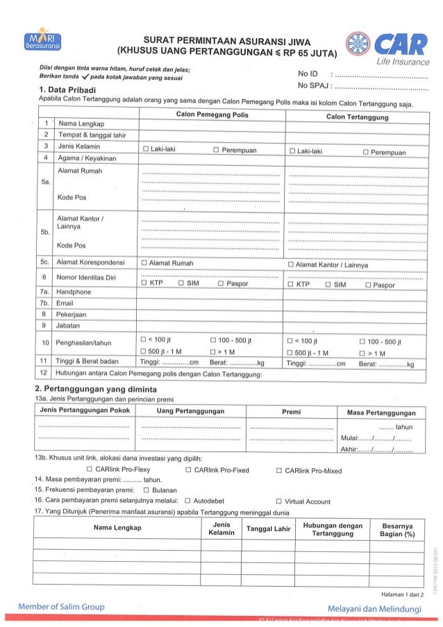 36 INFO DOWNLOAD FORMULIR PENDAFTARAN CAR TUTORIAL PDF - * Formulir