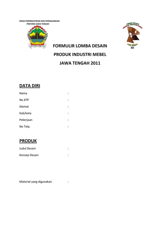 Formulir lomba desain | DOCX