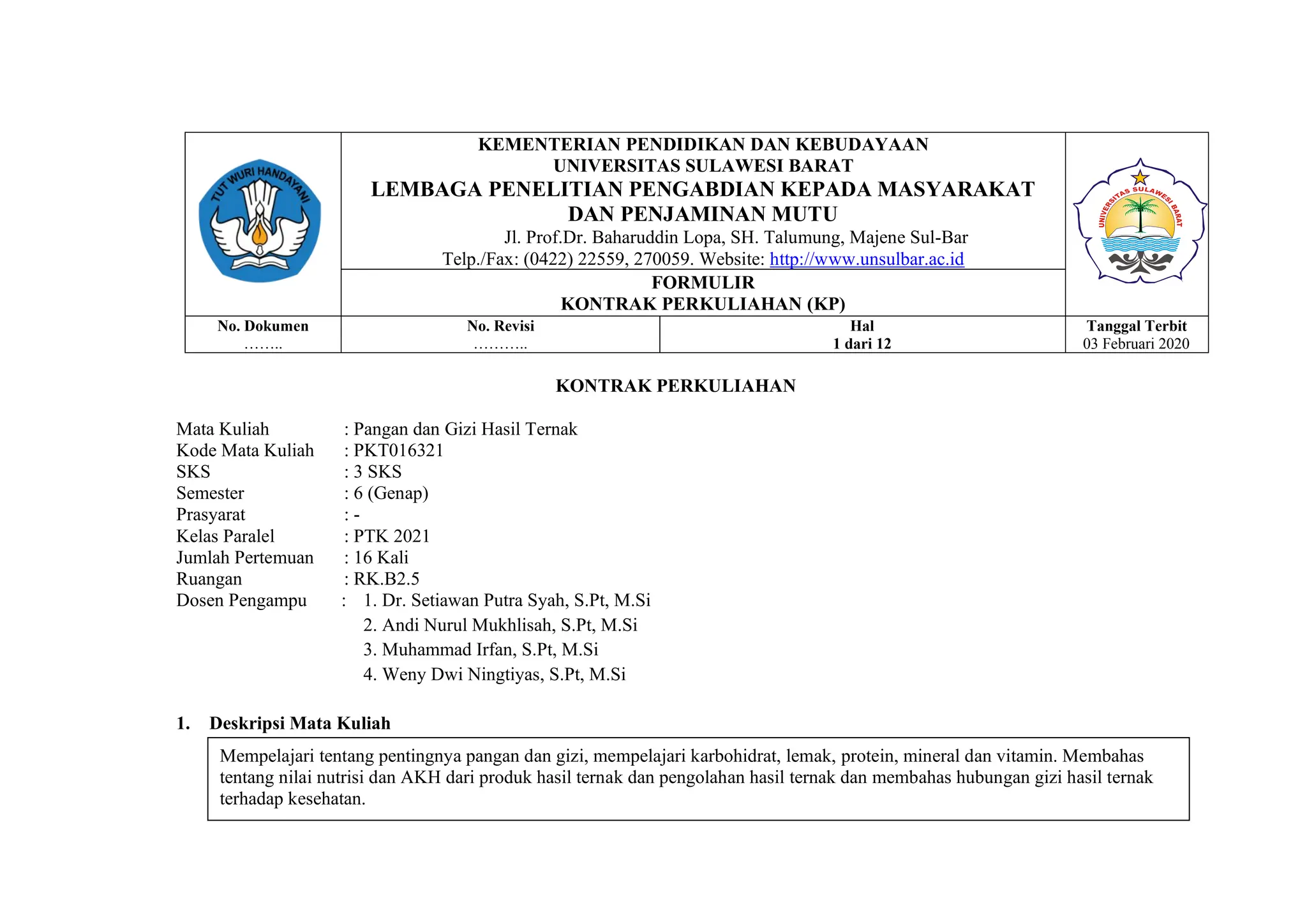 Formulir mutu KP_Pangan dan Gizi Hasil Ternak_PTK 2021.pdf
