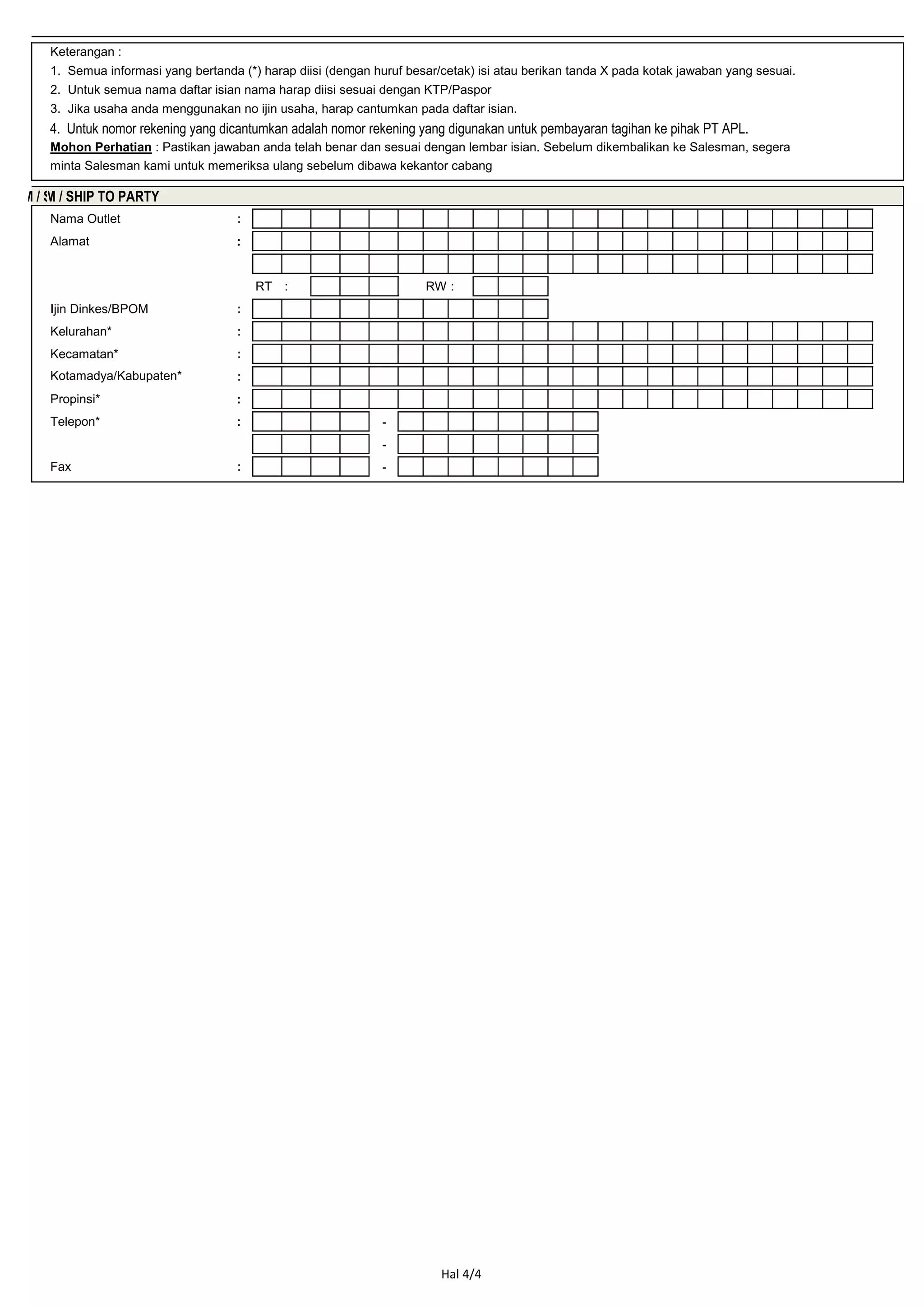 Formulir Pelanggan Baru 02 Pdf