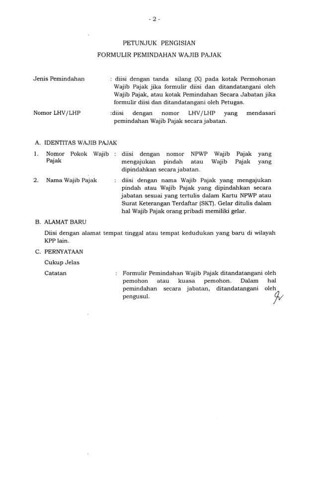 NPWP&NPPKP ::::: Formulir pemindahan wp per 2013 | PDF