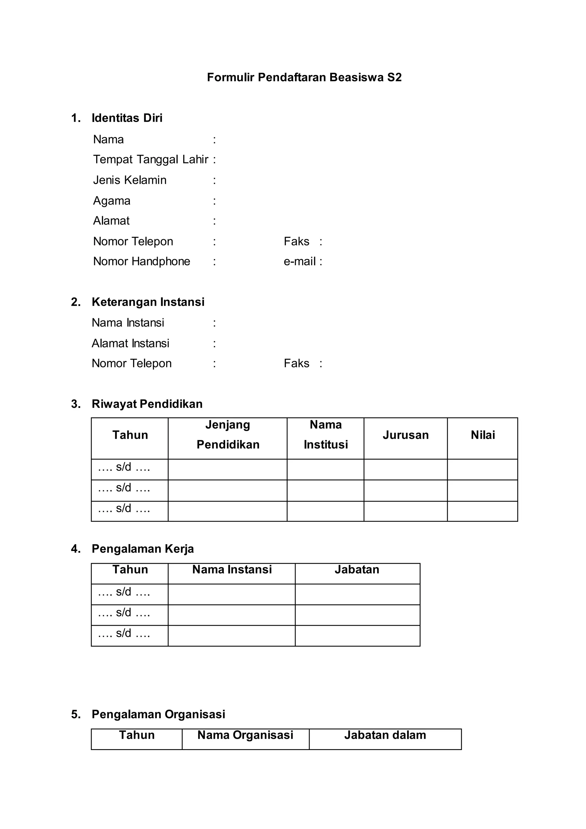 Formulir pendaftaran beasiswa_s2 | DOCX