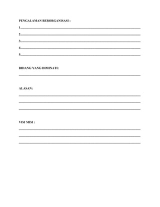 Formulir pendaftaran bem | DOCX