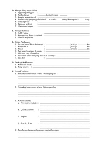 Formulir pengkajian gerontik | DOC