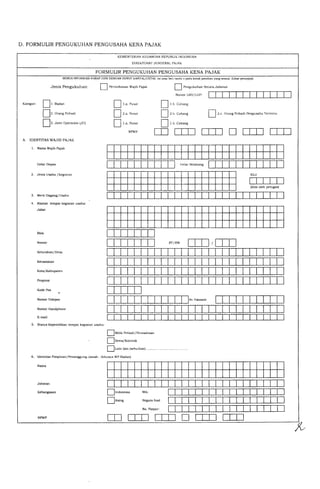 NPWP&NPPKP ::: Formulir pengukuhan pkp per 20 2013 | PDF