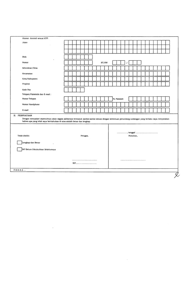 NPWP&NPPKP ::: Formulir pengukuhan pkp per 20 2013 | PDF