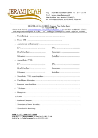 Formulir registrasi | PDF