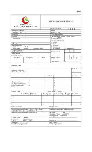 Formulir rumah sakit | DOCX