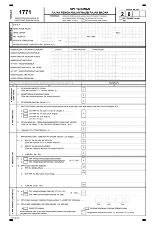 Formulir spt 1771 wp badan | PDF