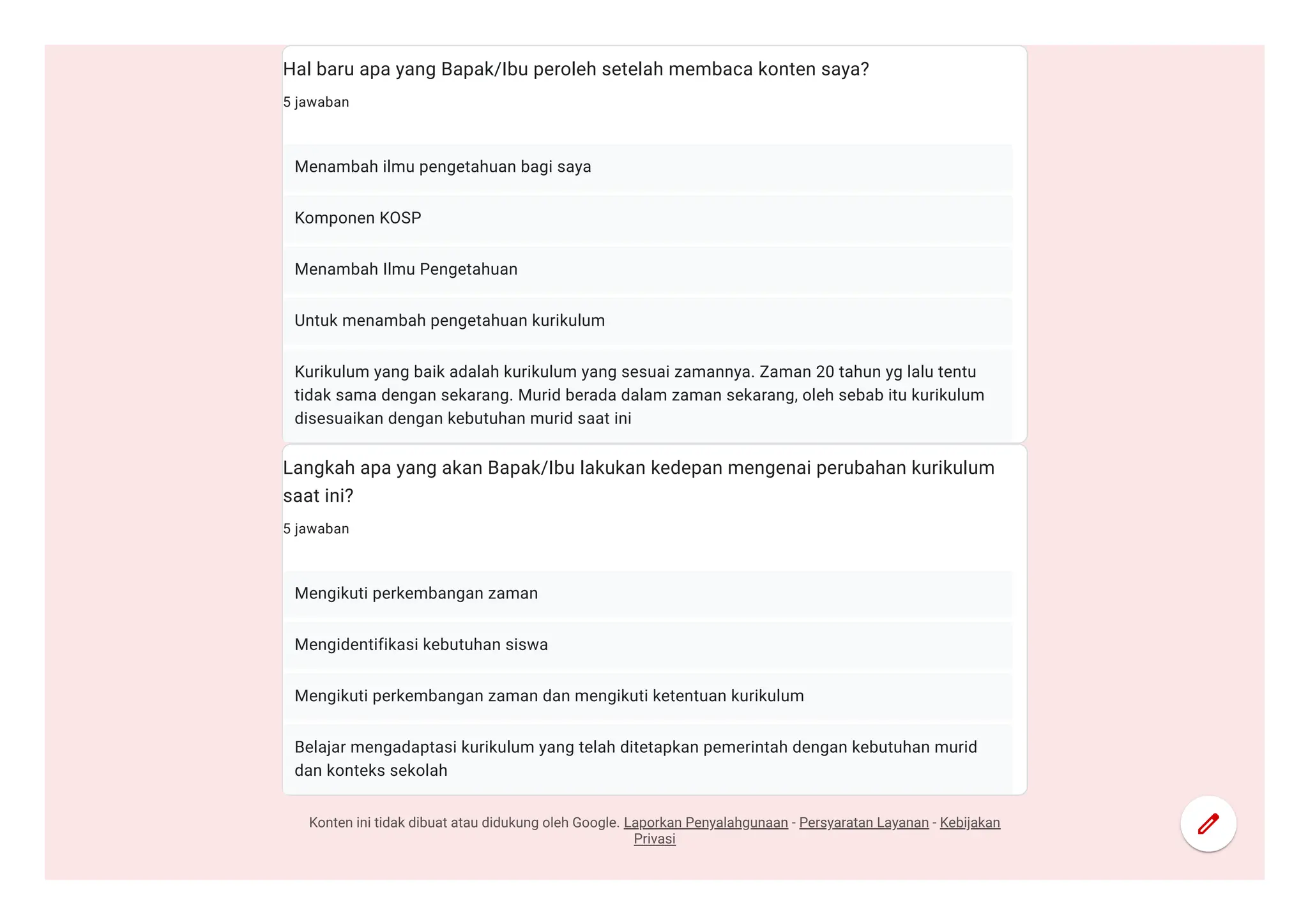 Form Umpan Balik Menyebarkan Pemahaman _Mengapa Kurikulum Perlu Berubah ... Form Umpan Balik Menyebarkan Pemahaman _Mengapa Kurikulum Perlu Berubah ...