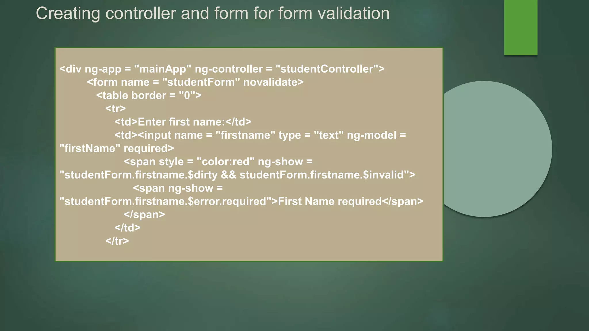 Form validation and animation | PPTX