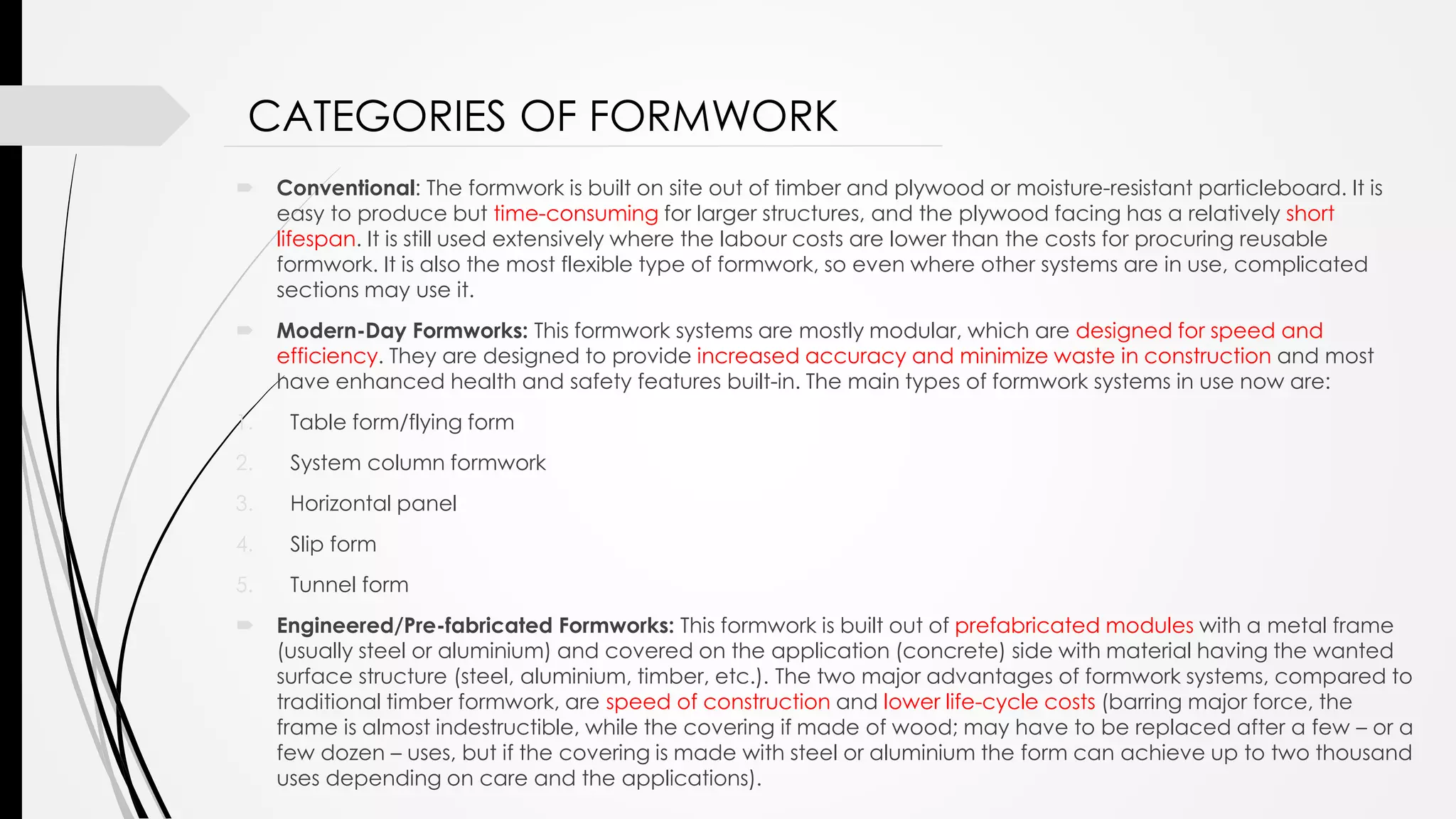 Formwork construction in structures | PPTX