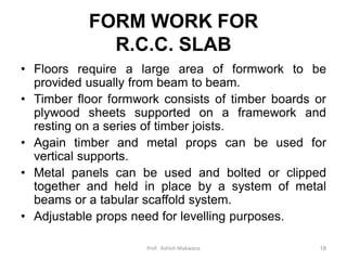 Form work_Advanced Construction Technology (Semester-6), Civil ...