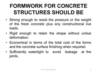 Form work_Advanced Construction Technology (Semester-6), Civil ...