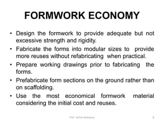 Form work_Advanced Construction Technology (Semester-6), Civil ...