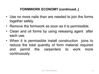 Form work_Advanced Construction Technology (Semester-6), Civil ...