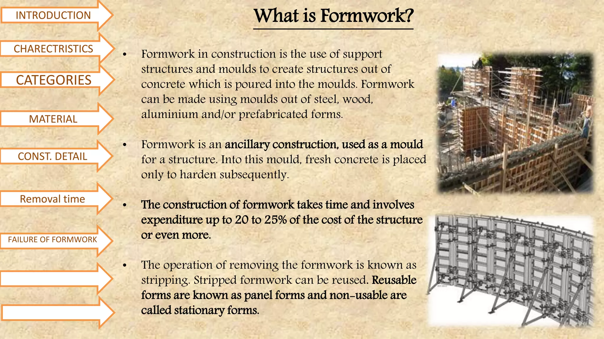Form-work in construction | PPTX