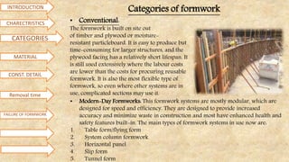 Form-work in construction | PPTX
