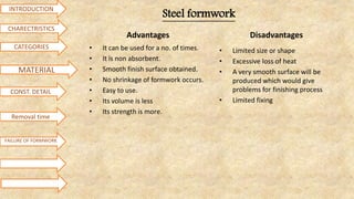 Form-work in construction | PPTX