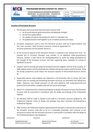 SAFETY REQUIREMENTS FOR FORMWORK STRUCTURES | PDF