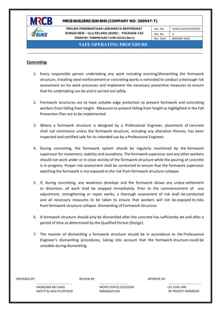SAFETY REQUIREMENTS FOR FORMWORK STRUCTURES | PDF