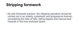 Basic formwork system and stripping and dropping | PPTX