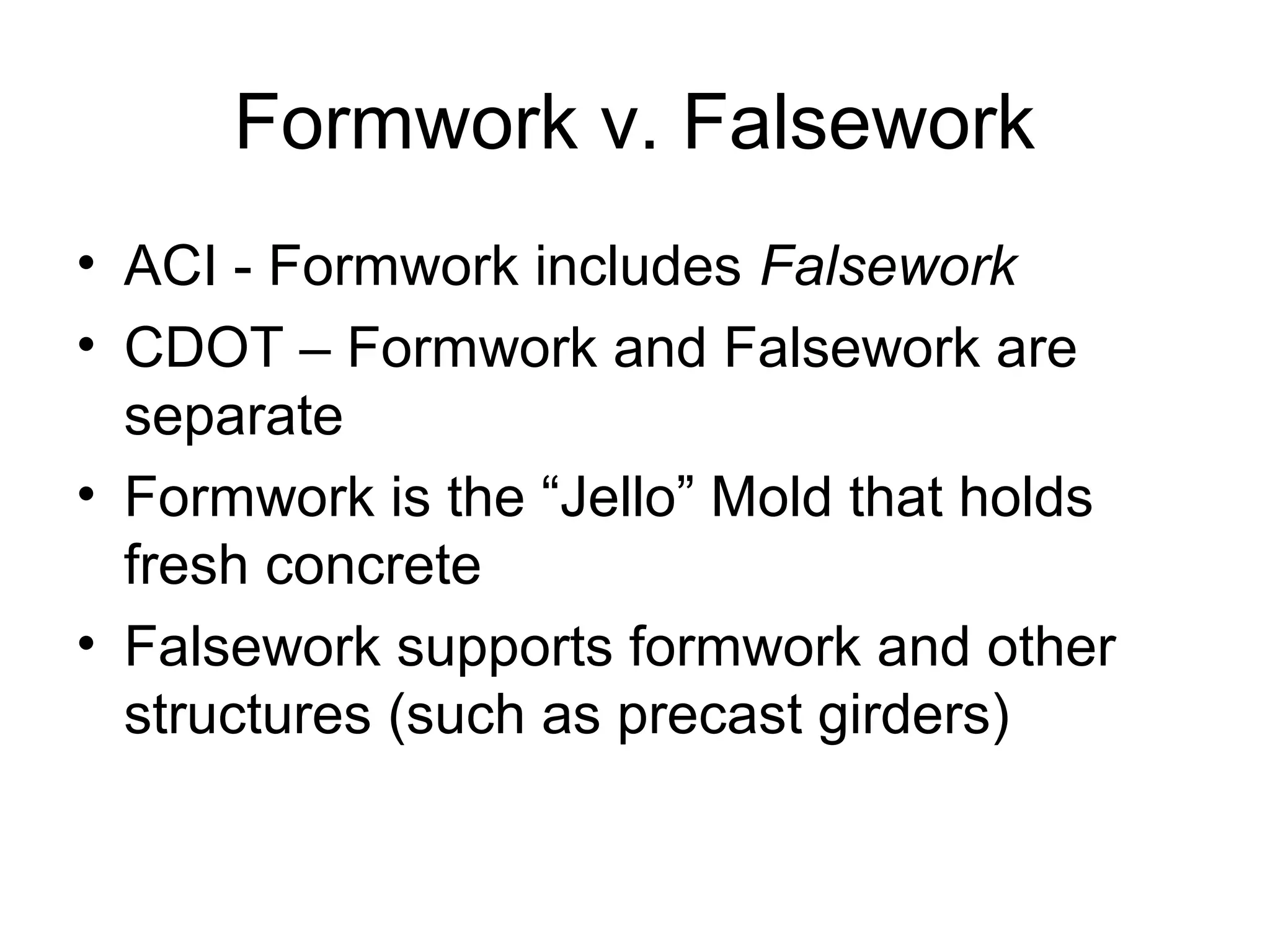 Formwork design vs falsework design key differences | PPT