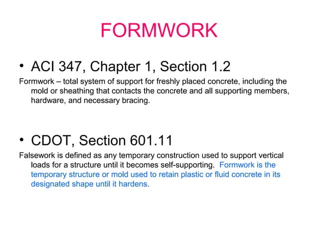 Formwork design vs falsework design key differences | PPT