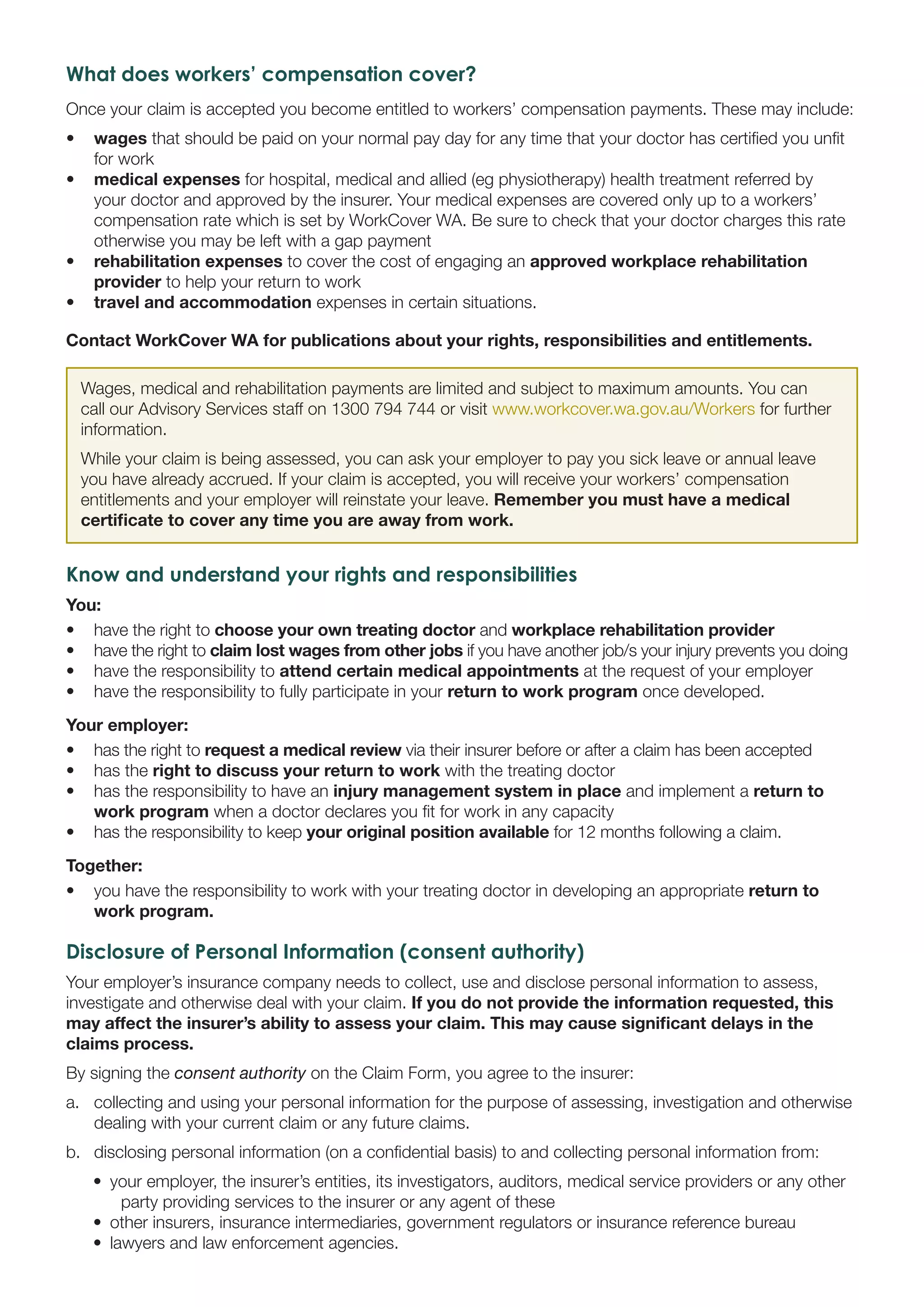 Workers Compensation Claim Form Western Australia | PDF