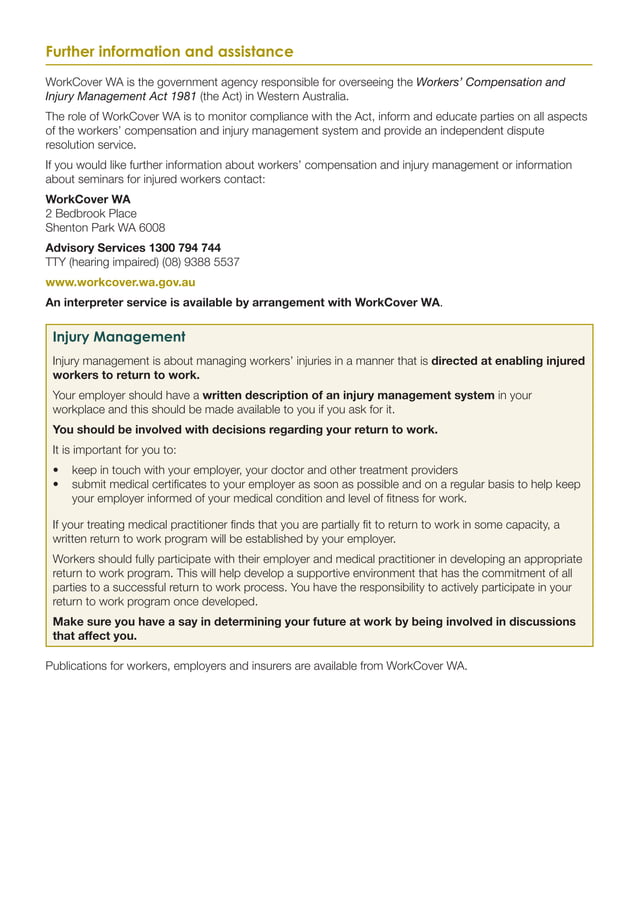 Workers Compensation Claim Form Western Australia | PDF